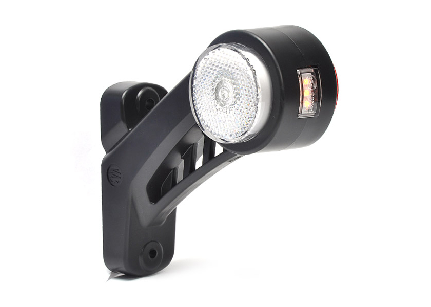 60° Short Outline Marker Light With Reflector - Red / White