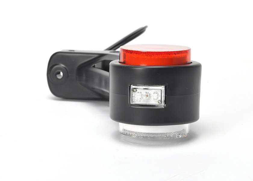 60° Short Outline Marker Light With Reflector - Red / White