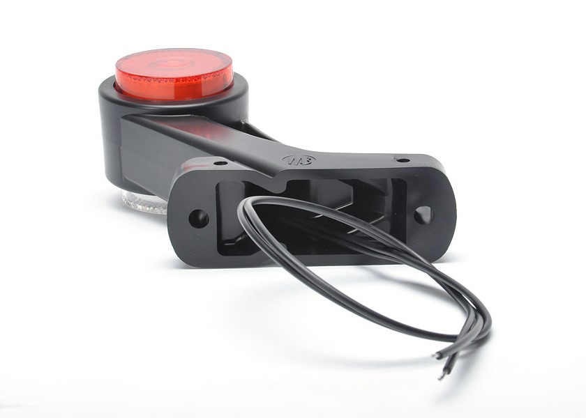 60° Short Outline Marker Light With Reflector - Red / White